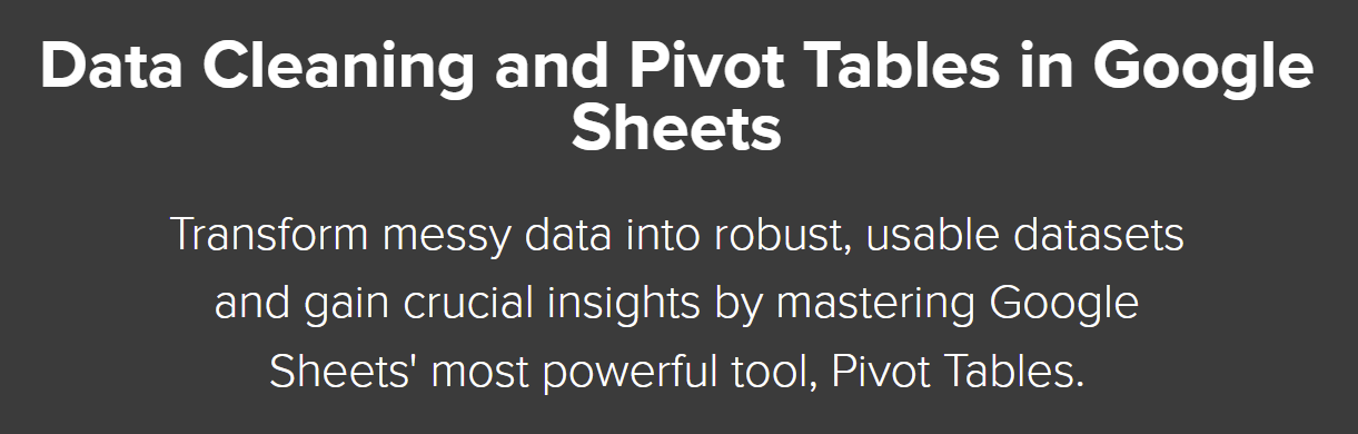 Ben Collins - Data Cleaning and Pivot Tables in Google Sheets - Wisdom ... Ben Collins - Data Cleaning and Pivot Tables in Google Sheets - Wisdom ...